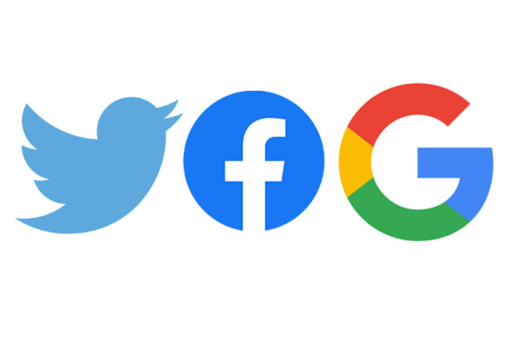 Facebook Twitter Google Logos
