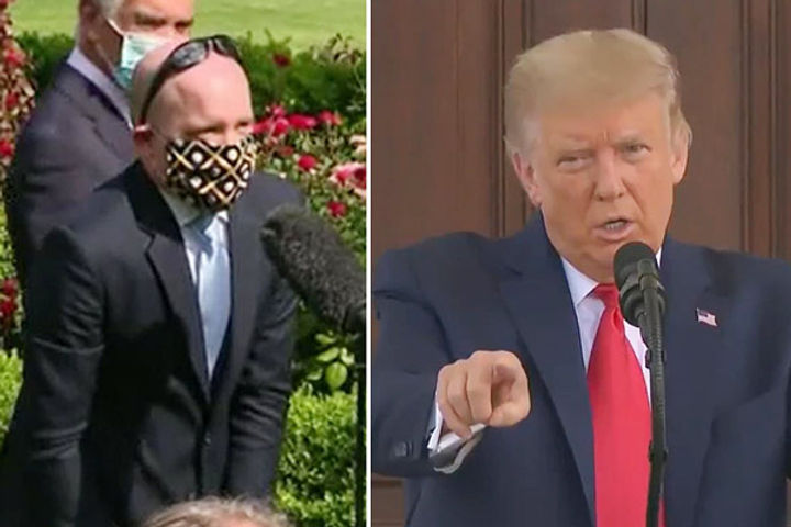 Donald Trump asked reporter to put his mask off while questioning but ...