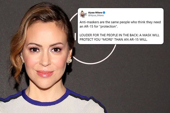 Alyssa Milano's tweet claiming ‘masks will protect you MORE than an AR ...
