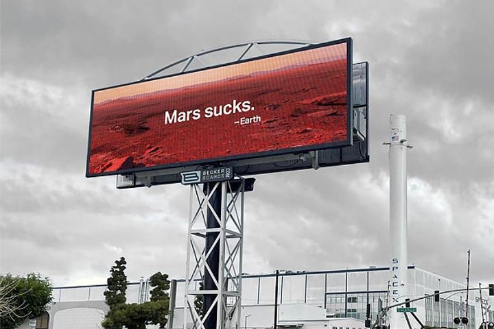 'Mars Sucks': Billboard criticising Elon Musk's mission to colonise ...